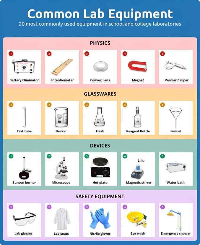 School Science Laboratory Equipment List and Their Uses Explained ...