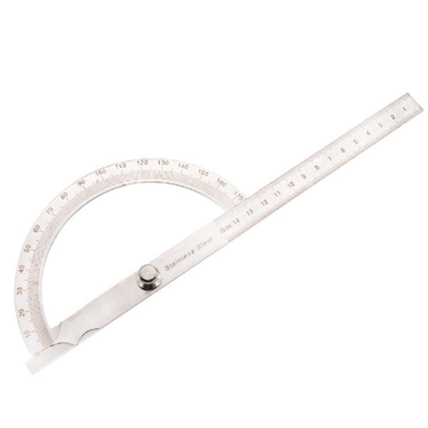 0-180 Degree Stainless Steel Protractor Angle Finder with 0-150mm Arm ...