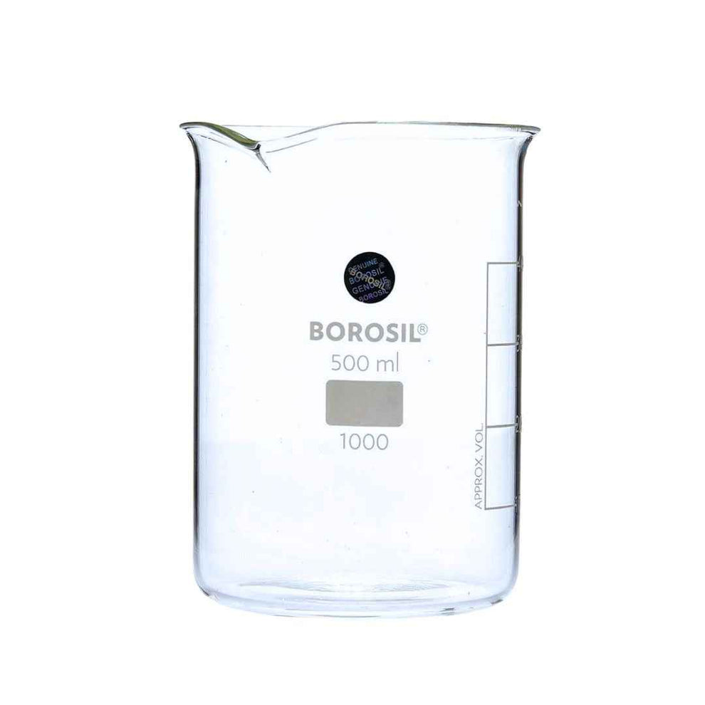 Borosil Glass Beaker 500 ML - Durable Lab Essential for Every Chemist – laboratorydeal